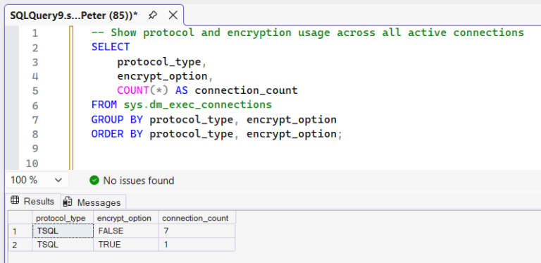 Check SQL Server Connection Encryption and Protocol - SQL DBA Blog
