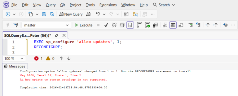 SQL Server: Ad hoc Update to System Catalogs is Not Supported (Fix ...