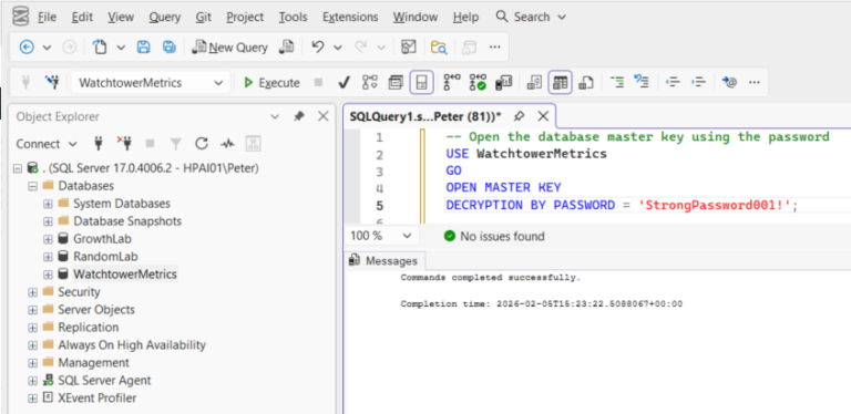 Working with SQL Server Database Master Keys - SQL DBA Blog